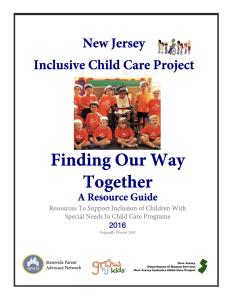 Inclusive Child Care Project: Finding Our Way Together, A Resource ...