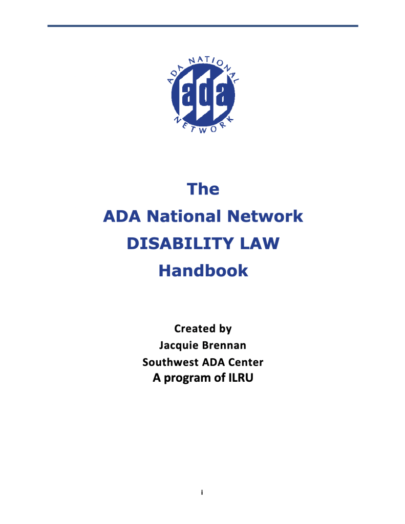 The ADA National Network Disability Law Handbook – ruraloutreach